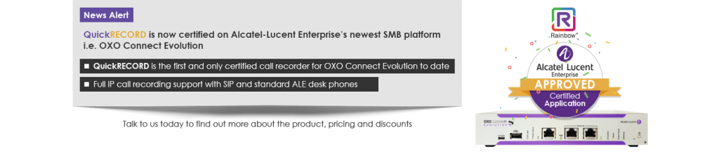 QuickRECORD certified for OXO Connect Evolution - .:: Amigo Software
